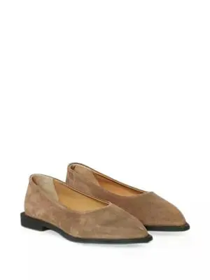 SUMMERY COPENHAGEN Suede Pointed-toe Ballet Flats