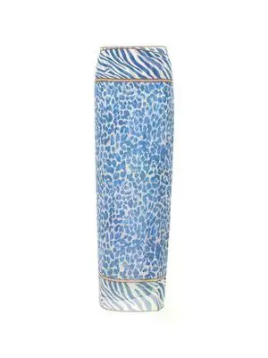 MC2 SAINT BARTH Safari Print Maxi Skirt - Blue