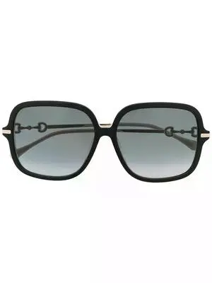 Gucci Horsebit Square Frame Sunglasses - Black