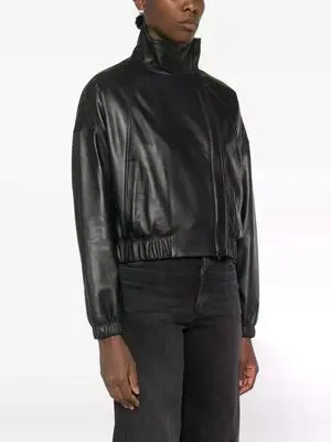 Vince Leather Bomber Jacket
