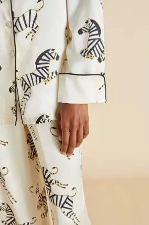 Olivia Von Halle Lila Zebedee Ivory Pajamas