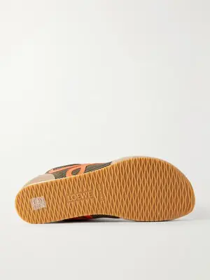 Loewe L" Monogram Mesh & Suede Low Top Sneakers