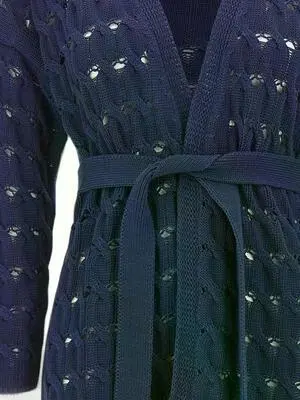 KANGRA Cable-knit Belted Cardigan