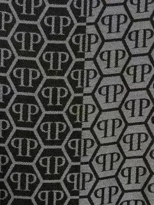 Philipp Plein Monogram-pattern Fringed-edge Scarf