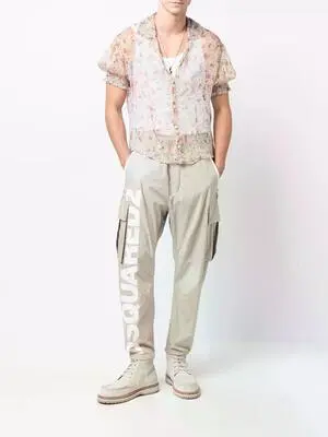 Dsquared2 Sheer Puff-sleeve Floral-print Shirt