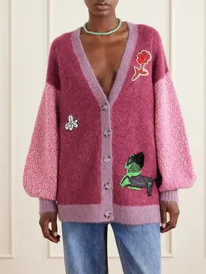 ALEMAIS Mlak Bead-embellished Mohair, Alpaca And Wool-blend Cardigan