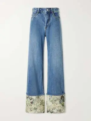 ALEMAIS Marcel Printed Straight-leg Jeans - Indigo