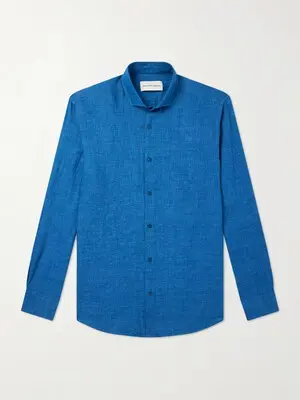 Frescobol Carioca Antonio Linen Shirt - Blue