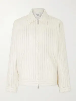 Frescobol Carioca Frescobol Carioca - Tomas Striped Linen And Cotton-Blend Blouson Jacket - Men - Neutrals - S Neutrals