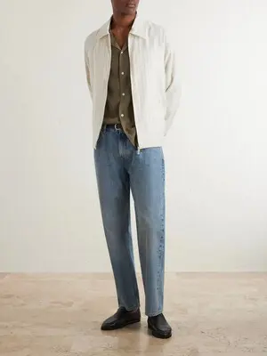 Frescobol Carioca Tomas Striped Linen And Cotton-blend Blouson Jacket