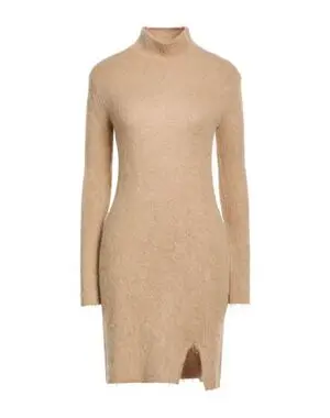 VICOLO Mini Dress Burgundy Size Alpaca Wool, Polyamide, Virgin Wool, Elastane - Beige