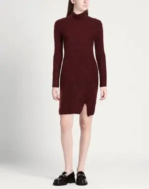 VICOLO Mini Dress Burgundy Size Alpaca Wool, Polyamide, Virgin Wool, Elastane - Red