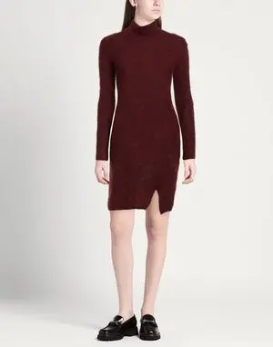 VICOLO Mini Dress Burgundy Size Alpaca Wool, Polyamide, Virgin Wool, Elastane - Red