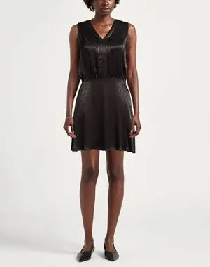 Armani Exchange Jacquard Logo Print V-neck Mini Dress - Black