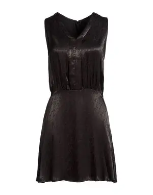 Armani Exchange Jacquard Logo Print V-neck Mini Dress - Black