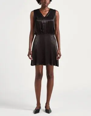 Armani Exchange Jacquard Logo Print V-neck Mini Dress - Black