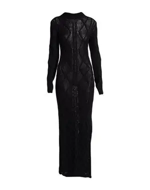Liviana Conti Maxi Dress Size Virgin Wool - Black
