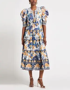 Farm Rio Maxi Dress With Floral Print And Puff Sleeves