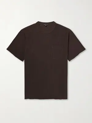 JAMES PERSE Distressed Cotton-jersey T-shirt