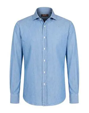 MOORER Denim Shirt Size Cotton - Blue