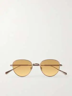 Garrett Leight Garrett Leight California Optical - Wells J Round-Frame Titanium Sunglasses - Men - Metallic Bronze