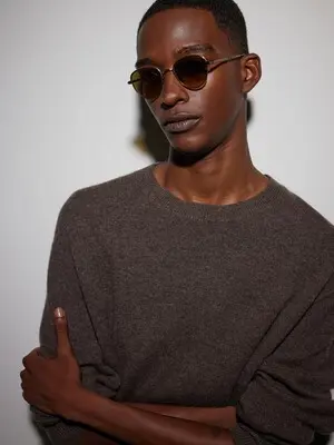 Garrett Leight Wells J Round-frame Titanium Sunglasses - Metallic