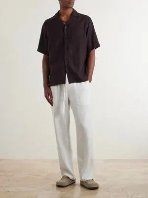 Frescobol Carioca Angelo Camp-collar Linen Shirt