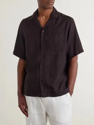 Frescobol Carioca Angelo Camp-collar Linen Shirt