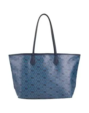 MOREAU PARIS Shopper Bag In Textile Fibers And Calfskin - Navy