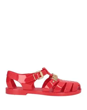 Moschino Rubber Fisherman Sandals With Embellishments - Red