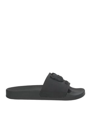 Moschino Rubber Pool Slides With Embossed Logo - Black