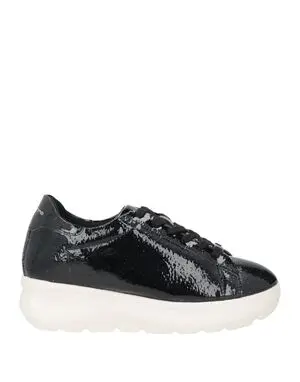 FORNARINA Bronze Glittered Wedge Sneakers - Black