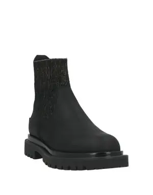BLAUER. Leather And Textile Ankle Boots - Black