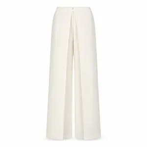 SILK AND BEARS Ophelia Ivory Mist Wide Leg Palazzo Trousers - White