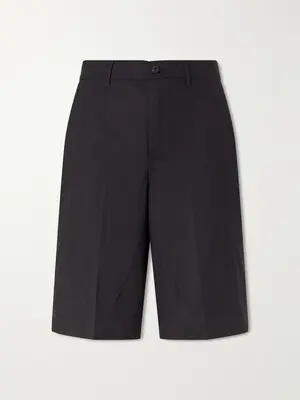 Rick Owens Straight-leg Cotton-blend Canvas Shorts - Black