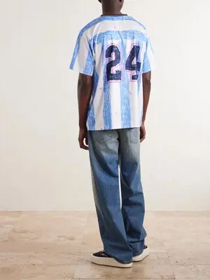 NAHMIAS Scribble Logo-print Striped Jersey T-shirt
