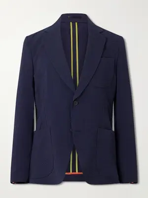 Paul Smith Wool-blend Seersucker Blazer - Blue
