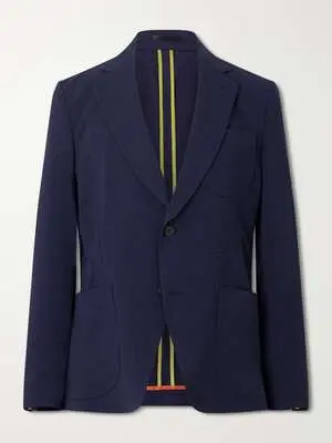 Paul Smith Wool-blend Seersucker Blazer - Navy