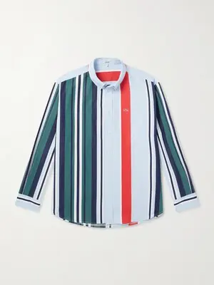 Loewe Anagram-embroidered Striped Cotton-twill Shirt - Multi