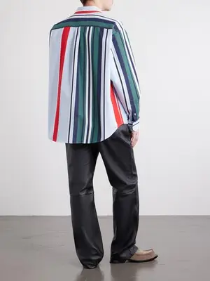 Loewe Anagram-embroidered Striped Cotton-twill Shirt
