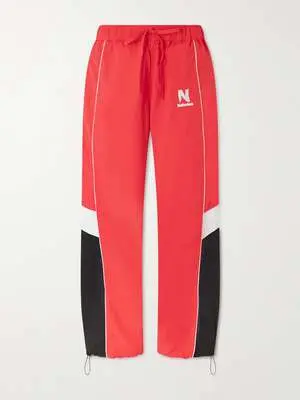 NAHMIAS Straight-leg Logo-embroidered Nylon Trousers - Red