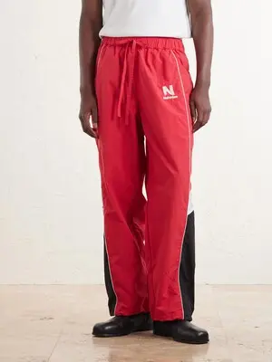 NAHMIAS Straight-leg Logo-embroidered Nylon Trousers - Red