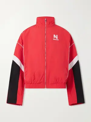 NAHMIAS Embroidered Stripe Nylon Jacket - Red