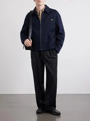 Loewe Logo Embroidered Cotton Twill Jacket