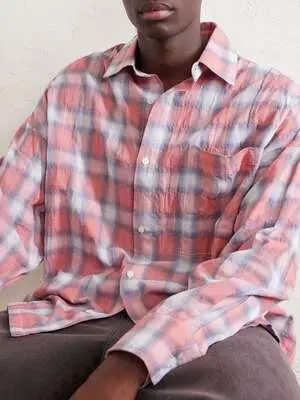 NAHMIAS Checked Cotton-blend Shirt