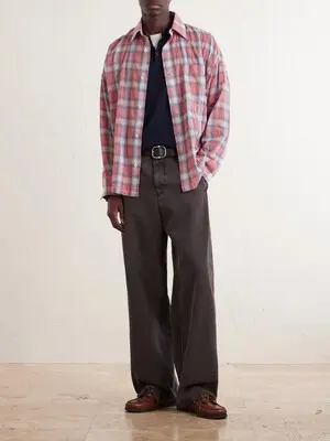 NAHMIAS Checked Cotton-blend Shirt