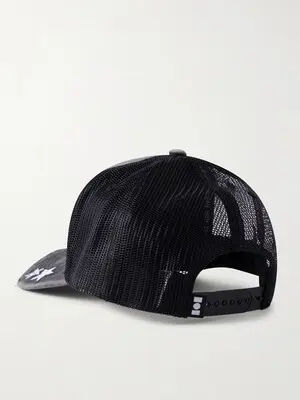 NAHMIAS Youth Enrichment' Embroidered Distressed Cotton And Mesh Trucker Cap