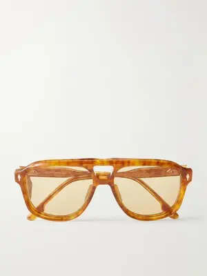 JACQUES MARIE MAGE Leonard Aviator-style Acetate Sunglasses - Tortoiseshell