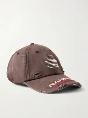 NAHMIAS Distressed Logo-embroidered Cotton-twill Cap