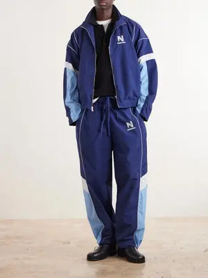 NAHMIAS Logo-embroidered Striped Nylon Jacket